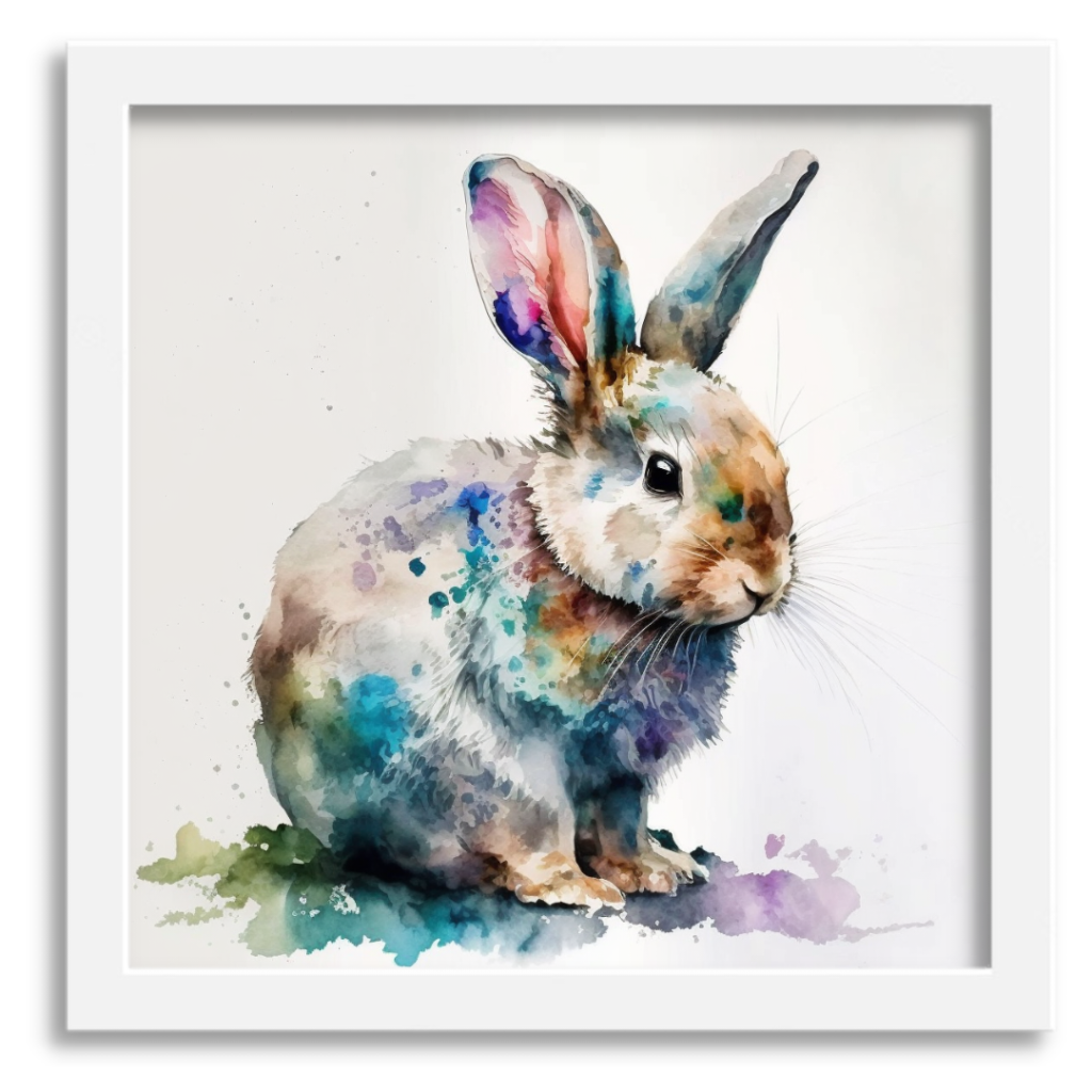 Watercolour Rabbit Artwork - Drawify